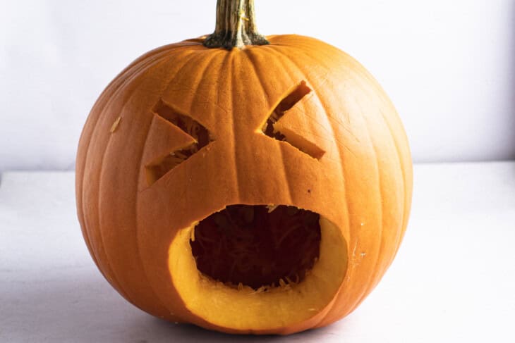 Puking Pumpkin with Guacamole "Vomit" - Easy Healthy Recipes